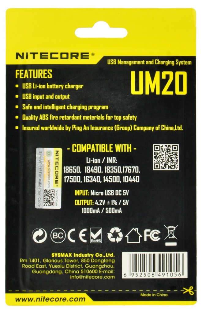 Inteligentní nabíječka NITECORE UM20 | CEL-TEC